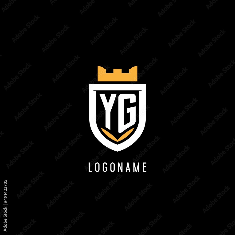 Initial YG logo with shield, esport gaming logo monogram style Stock ...