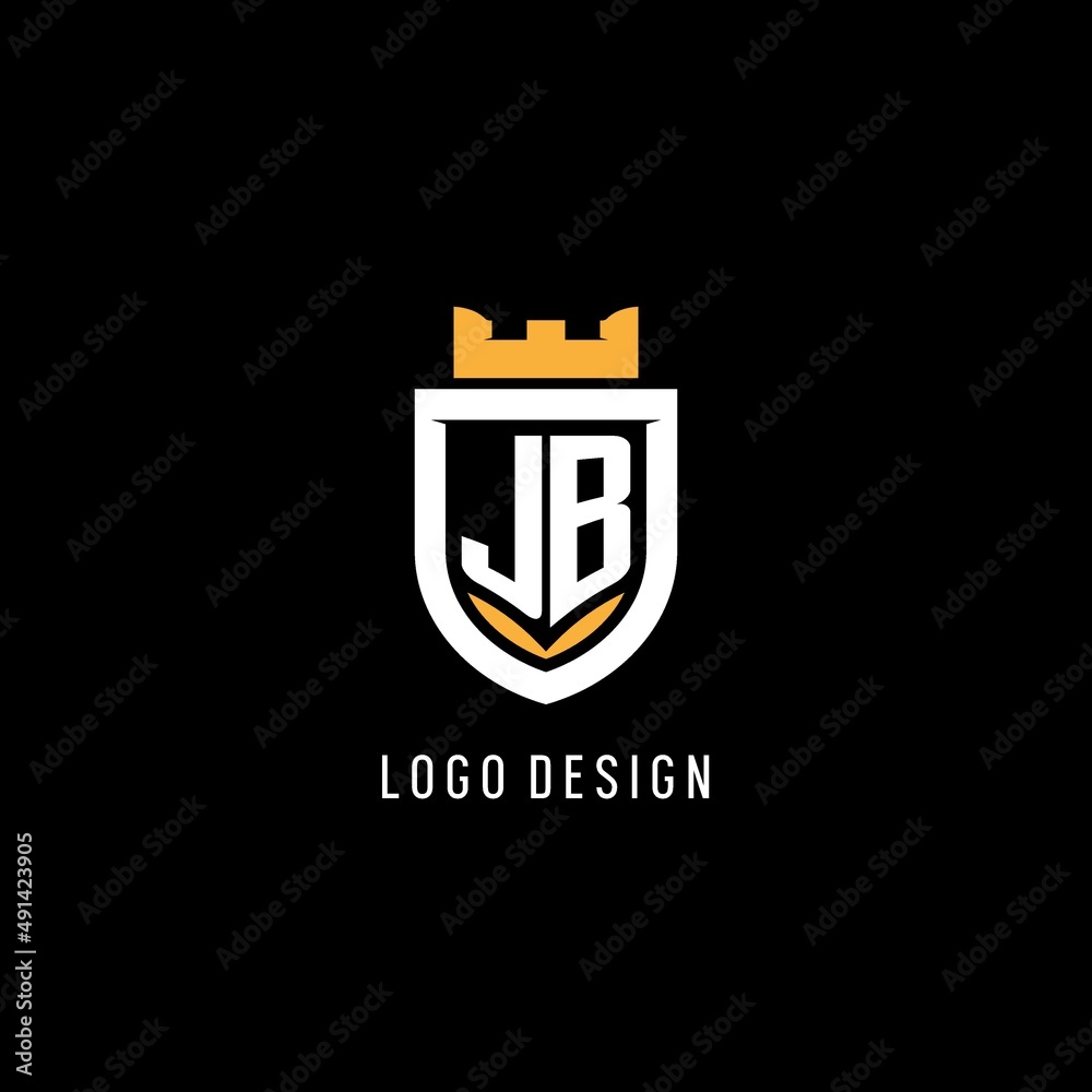 Initial JB logo with shield, esport gaming logo monogram style Stock ...