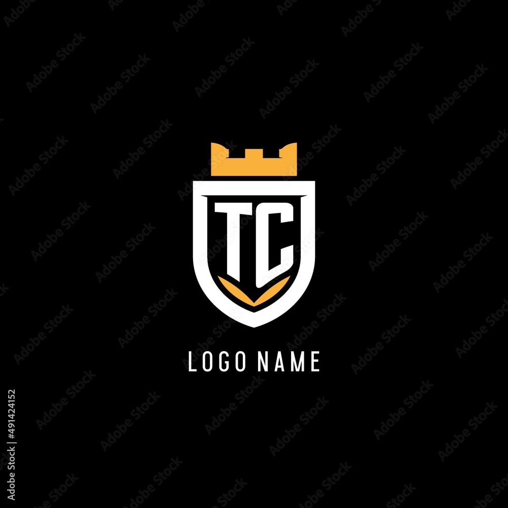 Initial TC logo with shield, esport gaming logo monogram style Stock ...