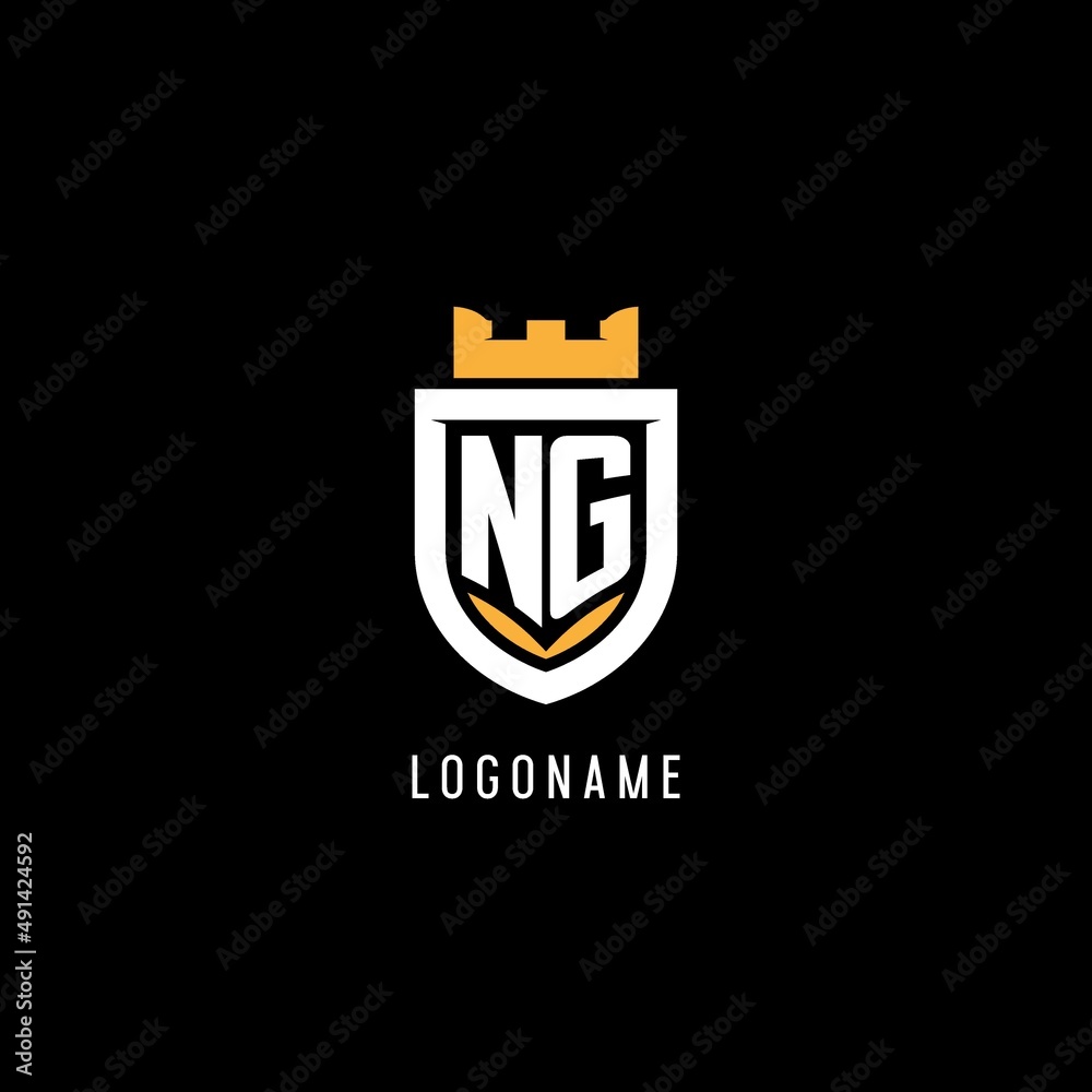 Initial NG logo with shield, esport gaming logo monogram style Stock ...