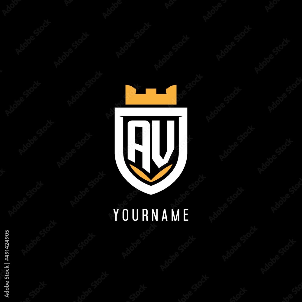 Initial AV logo with shield, esport gaming logo monogram style Stock Vector | Adobe Stock