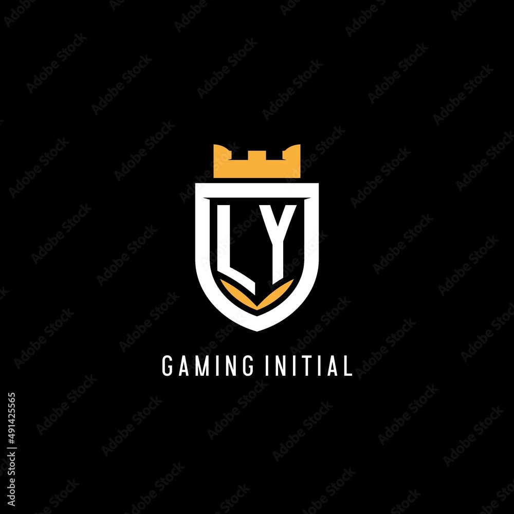 Initial LY logo with shield, esport gaming logo monogram style Stock ...