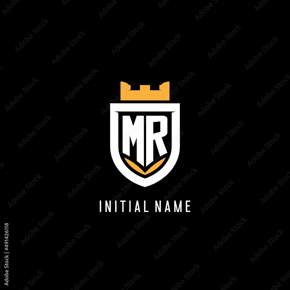Initial MR logo with shield, esport gaming logo monogram style Stock ...