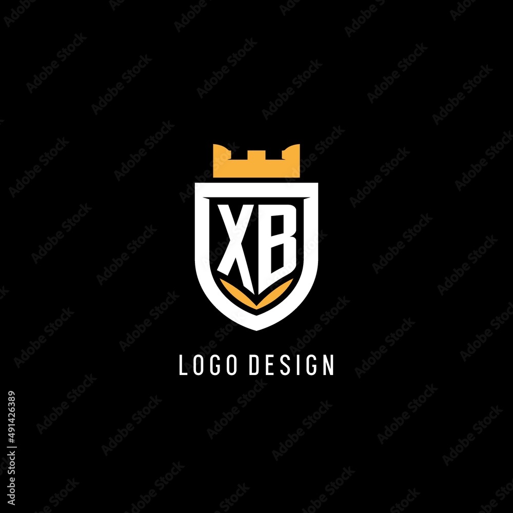 Initial XB logo with shield, esport gaming logo monogram style Stock ...