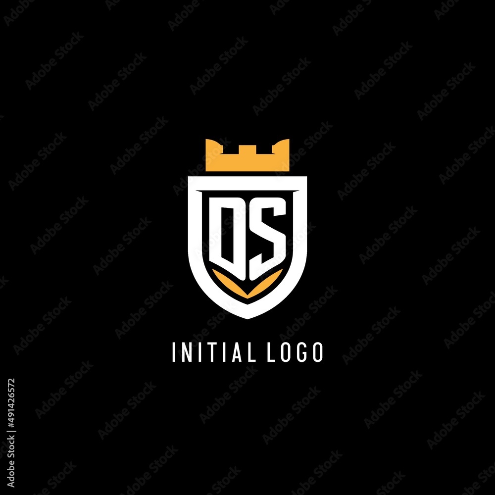 Vetor de Initial DS logo with shield, esport gaming logo monogram style ...