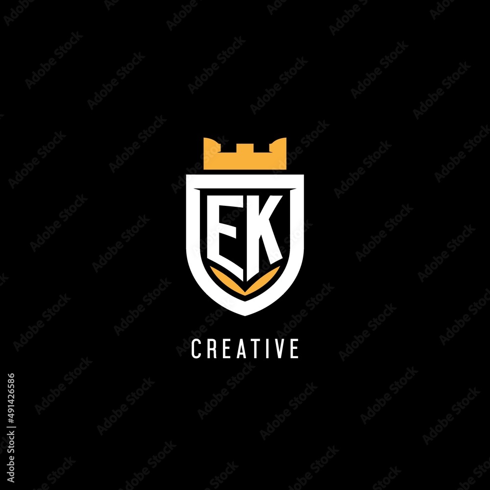 Initial EK logo with shield, esport gaming logo monogram style Stock Vector | Adobe Stock