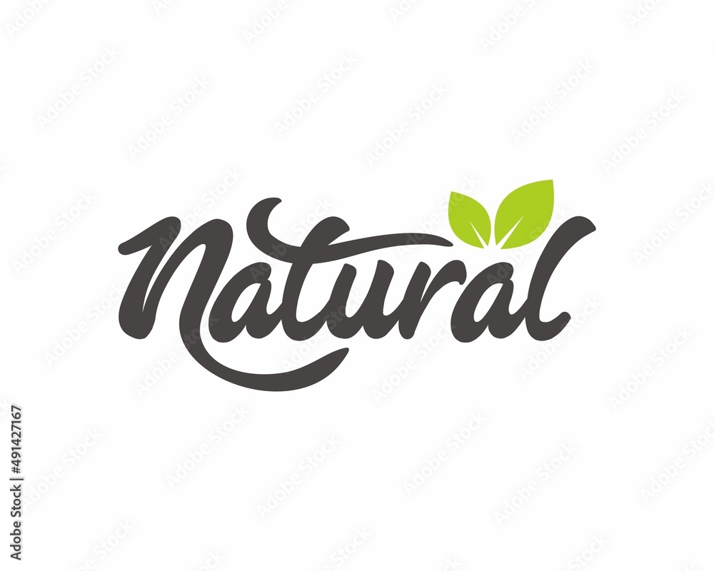 Natural typography logo or label design Stock Vector | Adobe Stock