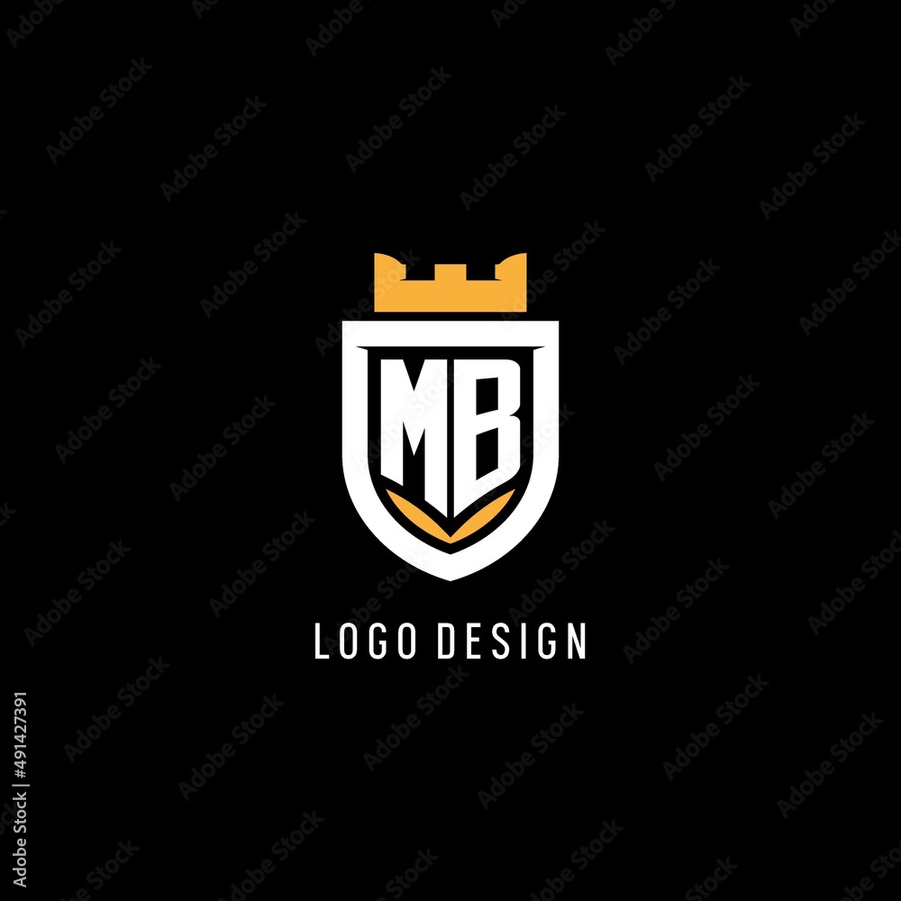 Initial MB logo with shield, esport gaming logo monogram style Stock ...