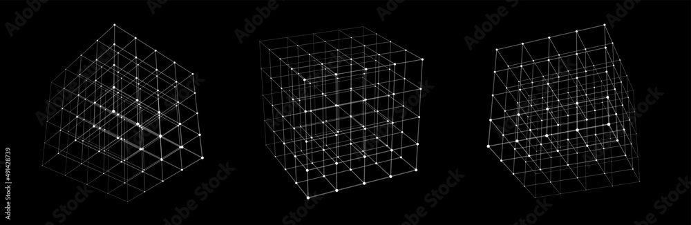 Abstract background with cube. Vector illustration. Technology shape ...