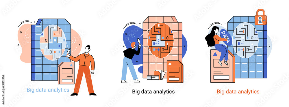 Big data analytics. Process of analyzing large and complex data sources ...