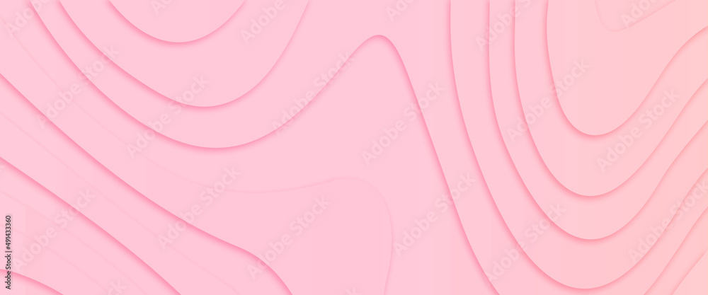 Papercut abstract background with pink colour smooth gradient vector ...