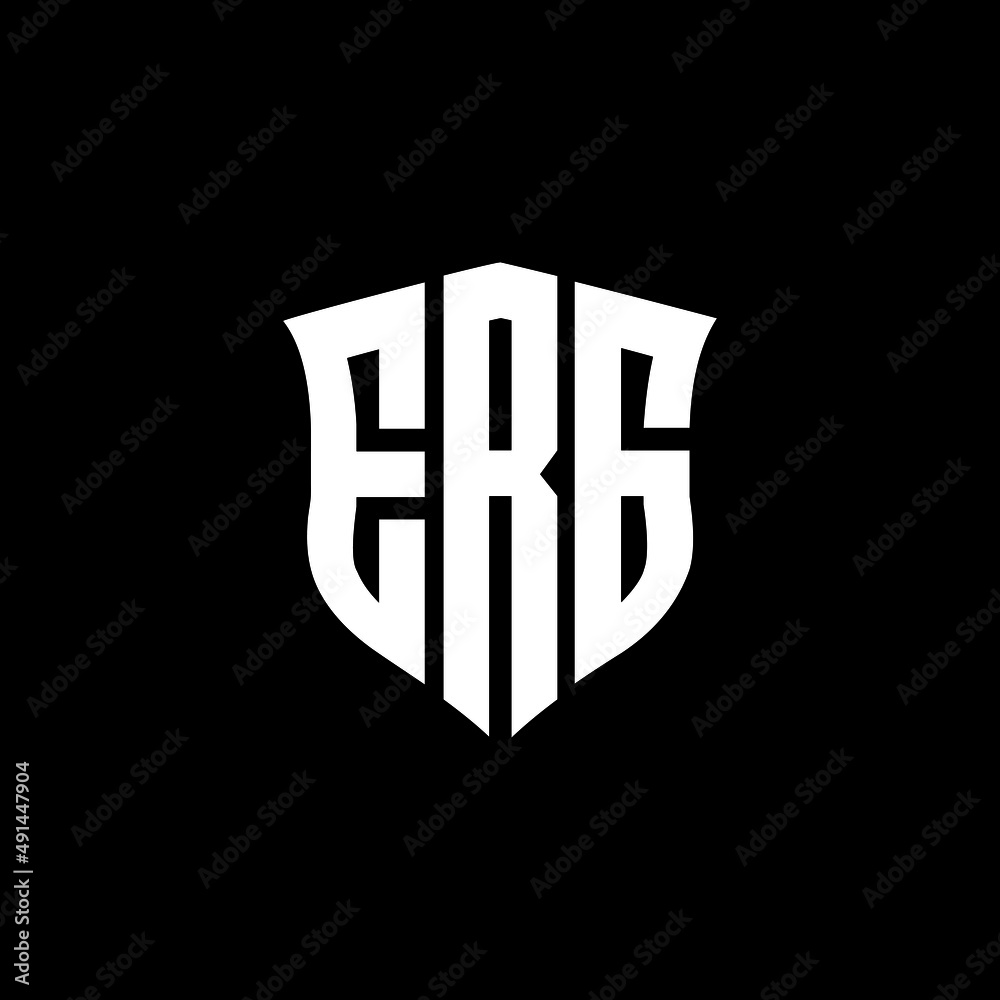 ERG letter logo design with black background in illustrator, cube logo ...