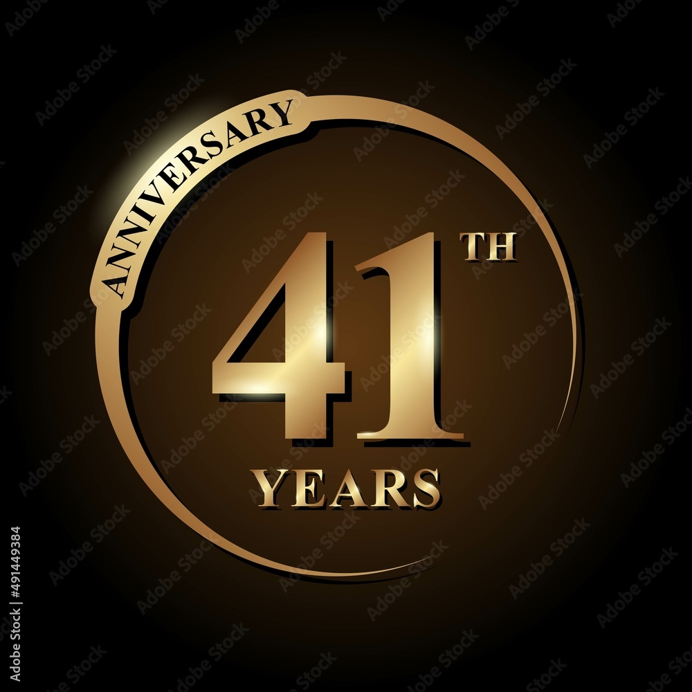 41 years anniversary celebration. Anniversary logo with ring and ...