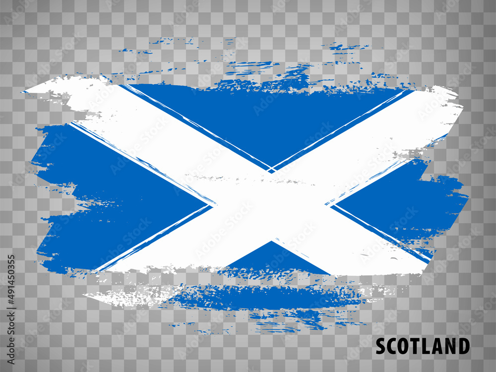 Flag Scotland from brush strokes. Flag Scotland on transparent ...
