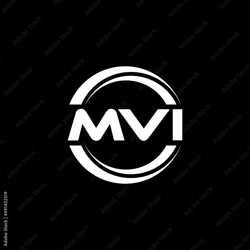 MVI letter logo design with black background in illustrator, vector ...