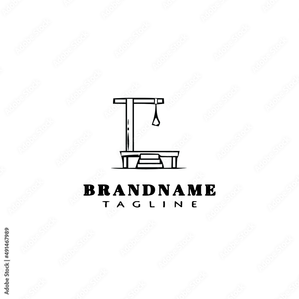 gallows logo cartoon icon design template black isolated vector ...