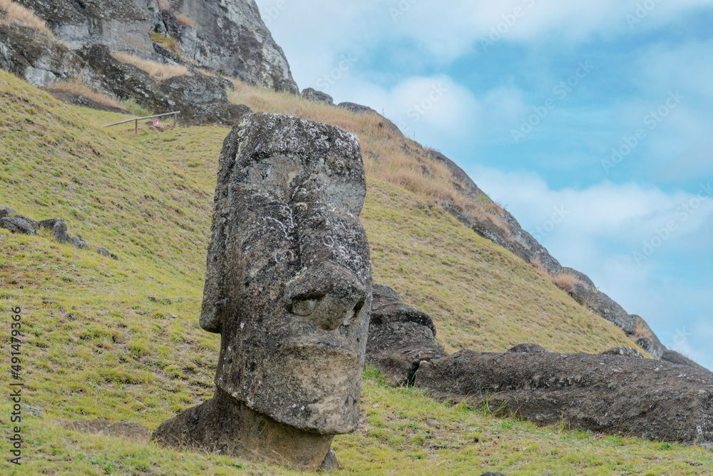 moai of rapa nui Stock Photo | Adobe Stock