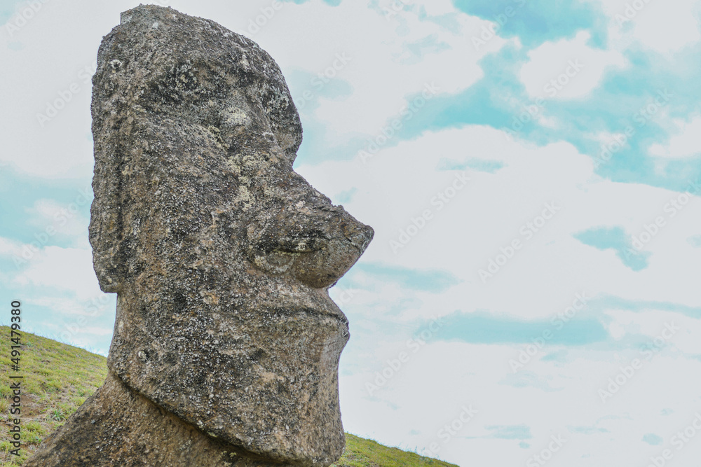 moai of rapa nui Stock Photo | Adobe Stock