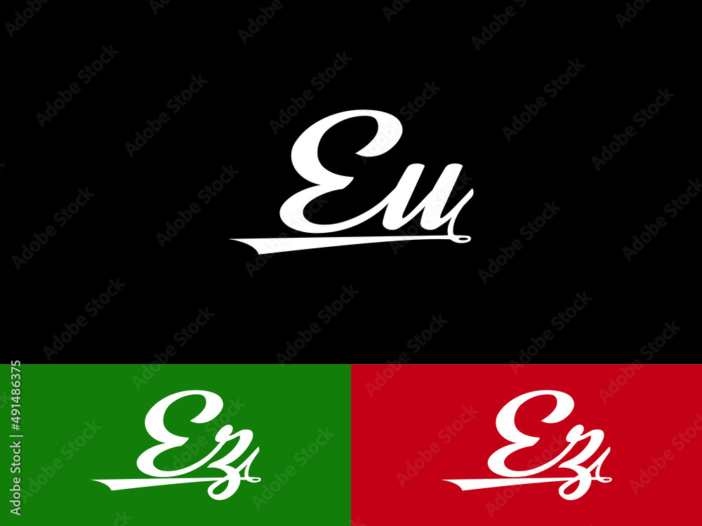 Initial Signature EU Logo, Minimal eu signature and luxury logo icon ...