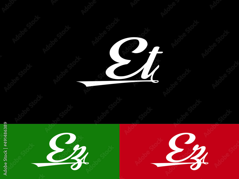 Initial Signature ET Logo, Minimal et signature and luxury logo icon ...