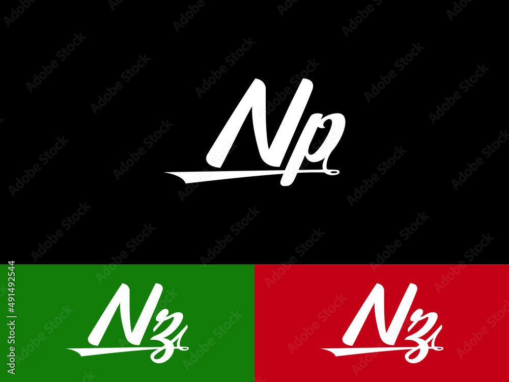 Minimal NP Initial Logo, Signature Np pn Letter Shape Logo Image Design ...