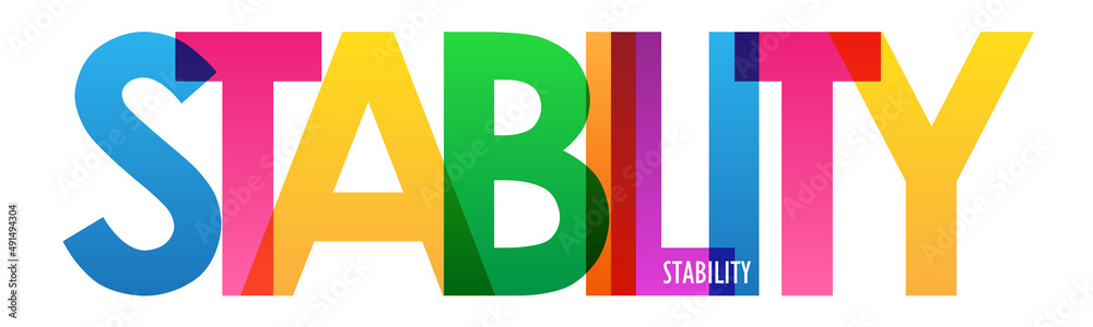 STABILITY colorful vector typography banner Stock Vector | Adobe Stock