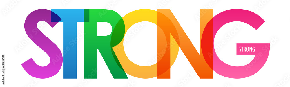 STRONG colorful vector typography banner Stock Vector | Adobe Stock