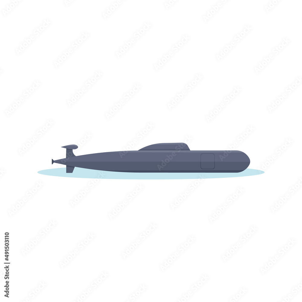 Underwater submarine flat vector illustration. Stock Vector | Adobe Stock
