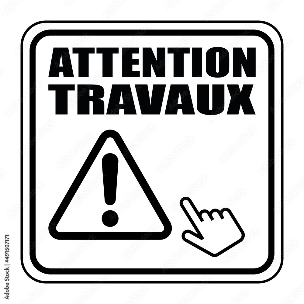Logo attention travaux. Stock Vector | Adobe Stock