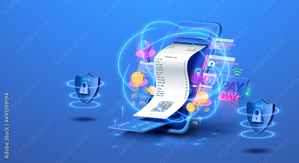 Payment Approved, online card Payment concept. Online invoice payment ...