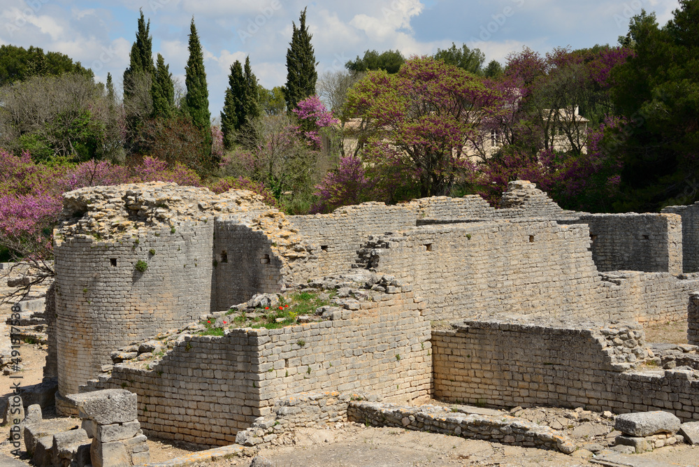 Ruines de la curie romaine de Glanum à Saint-Rémy-de-Provence, Bouches ...