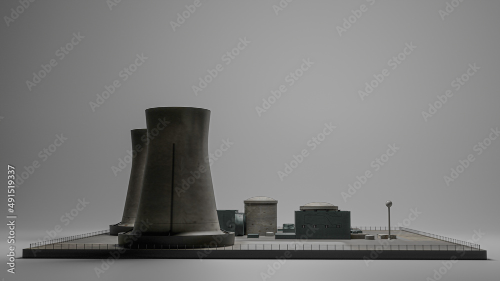 Photo & Art Print nuclear power plant isolated on white, aleciccotelli