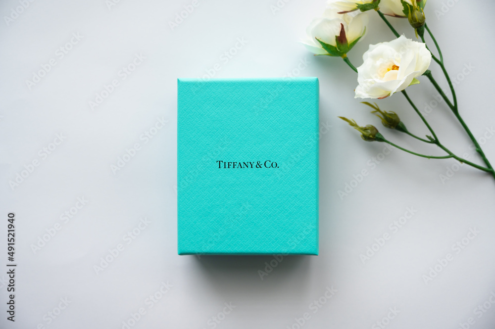 Calgary, Alberta - March 8,, 2022: Tiffany & Co. gift box on white ...