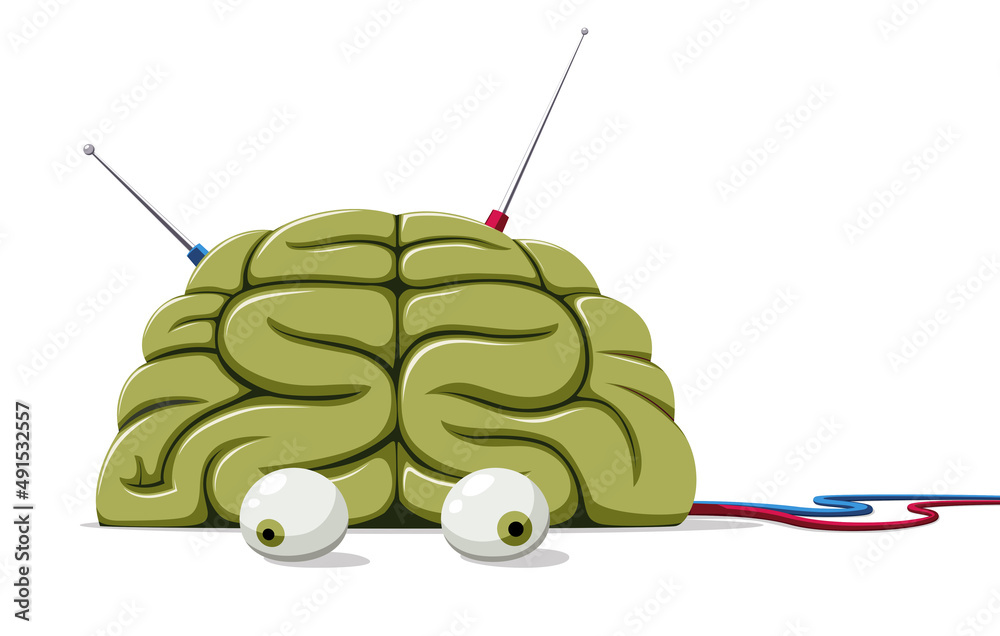 Zombie brain and eyes. Propaganda concept Stock Vector | Adobe Stock