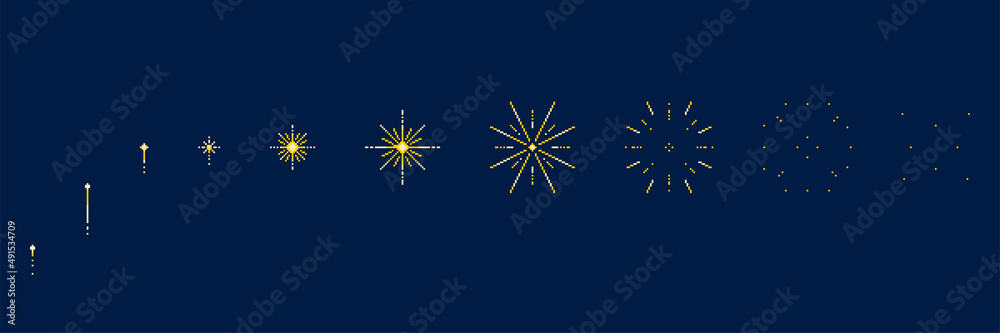Stages of fireworks explosion Stock Vector | Adobe Stock