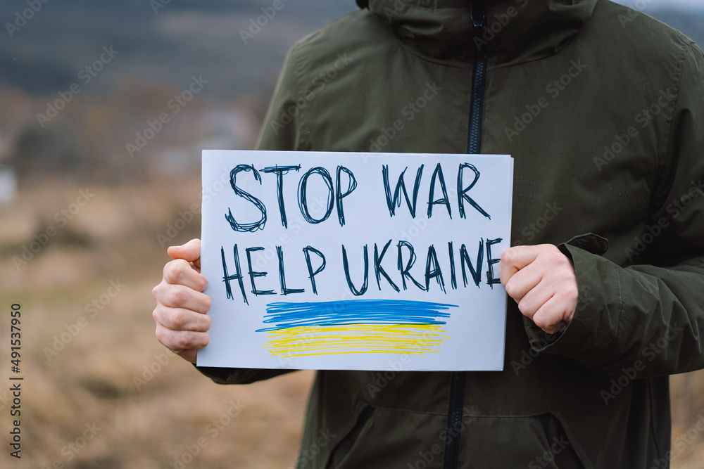 War of Russia against Ukraine. Ukrainian man asks to stop the war in ...