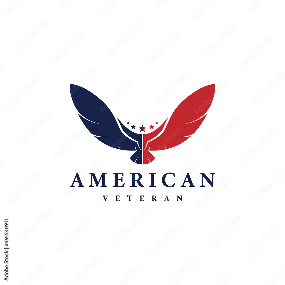 Patriotic American Eagle logo design Stock Vector | Adobe Stock