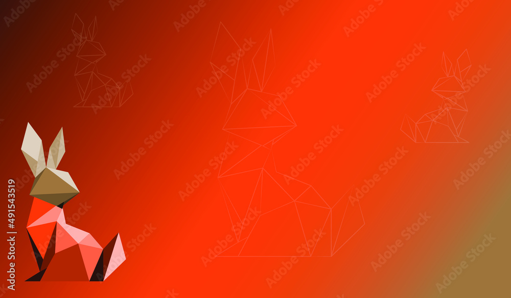 Rabbit polygon background , flat rabbit illustration background on ...