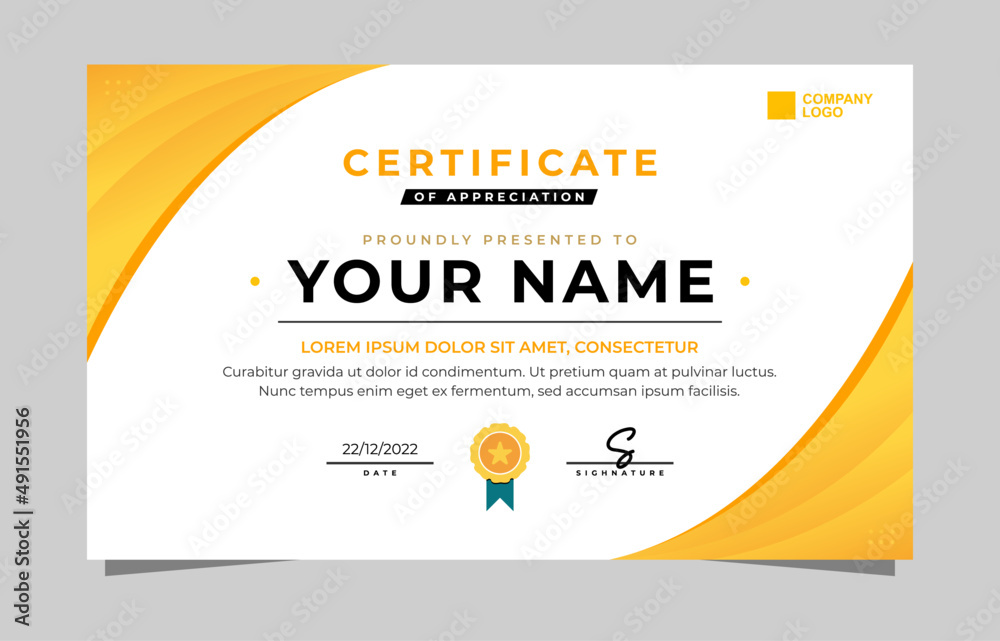 gradient modern wave certificate template Stock Vector | Adobe Stock