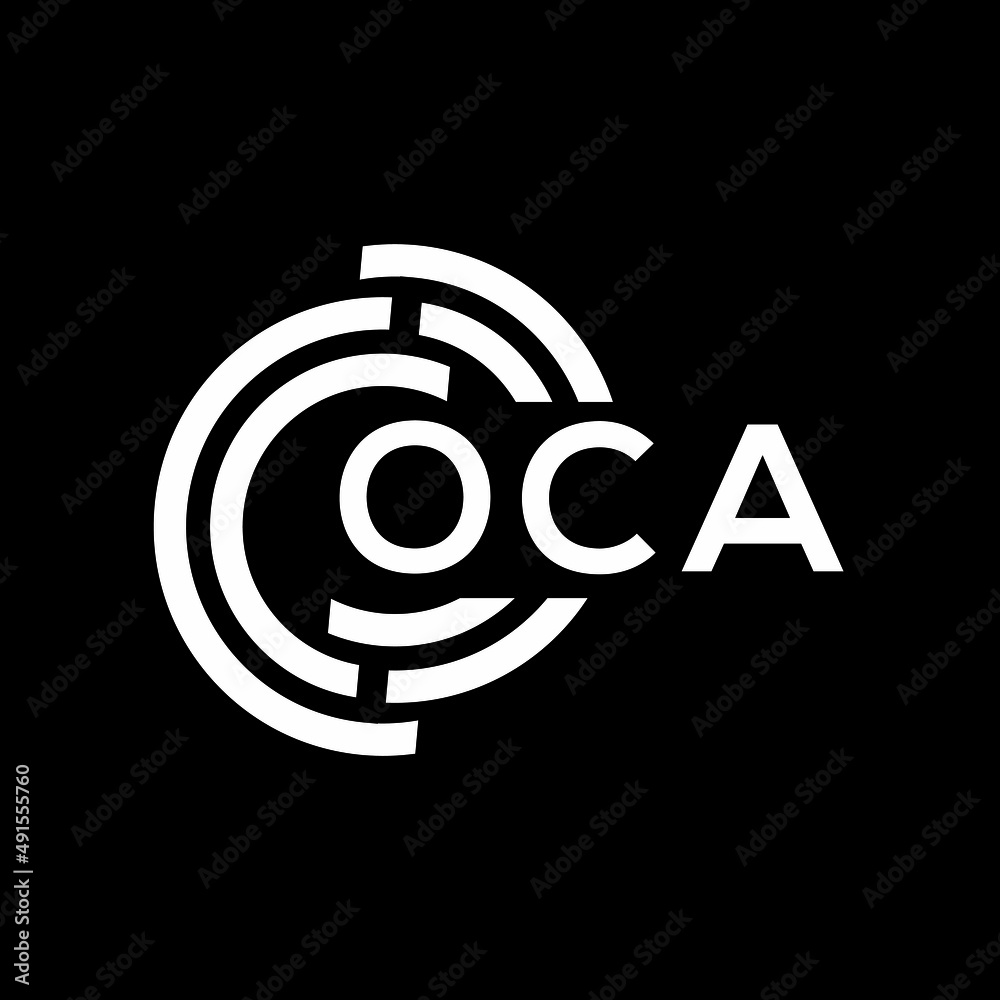OCA letter logo design on black background. OCA creative initials ...
