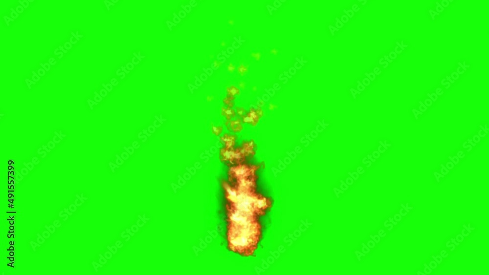 4k. Fire explosion explosion fire bomb smoke explosion animation on ...