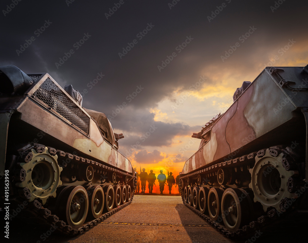 Tanks and soldiers ready for battle. Stock Photo | Adobe Stock