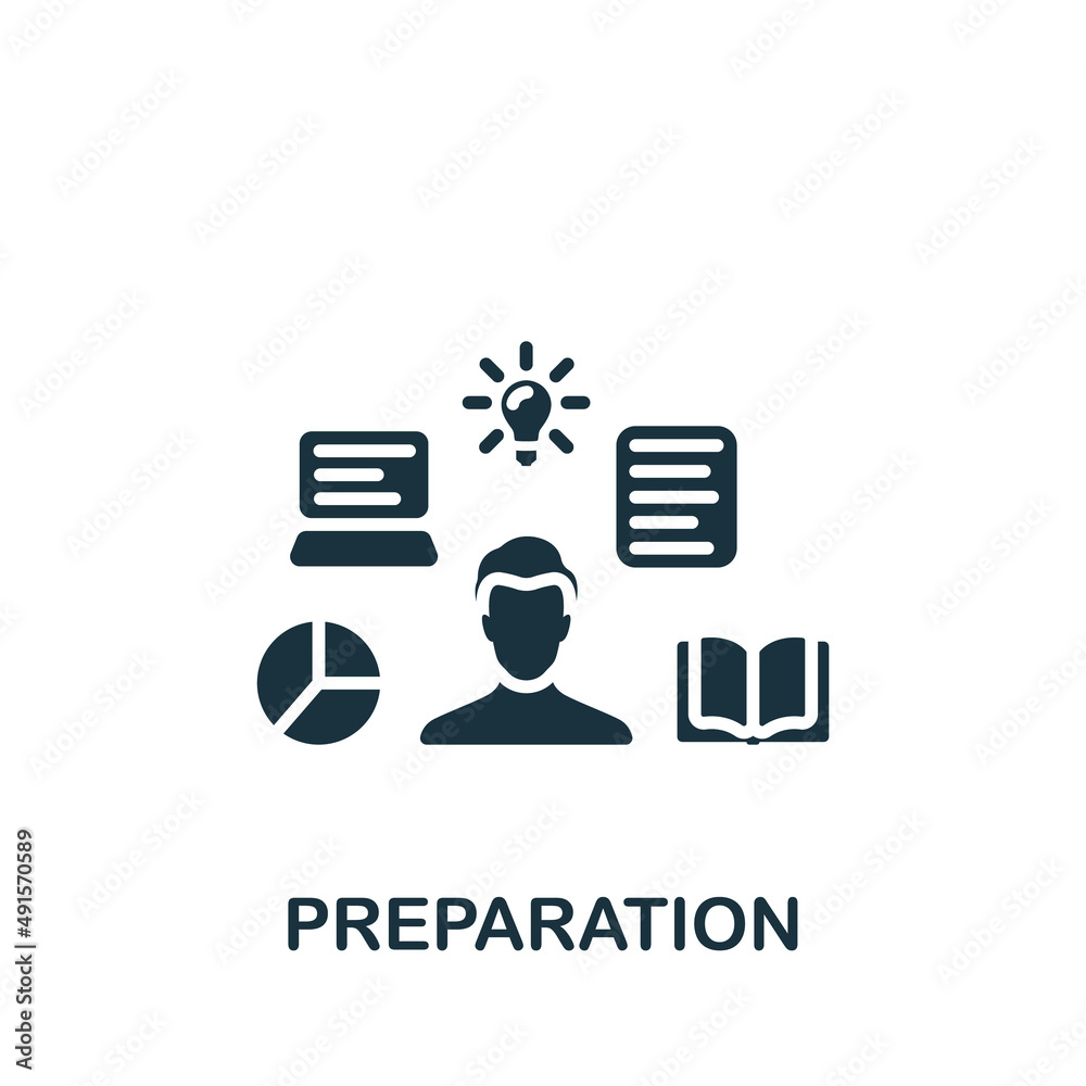 Preparation icon. Monochrome simple icon for templates, web design and ...