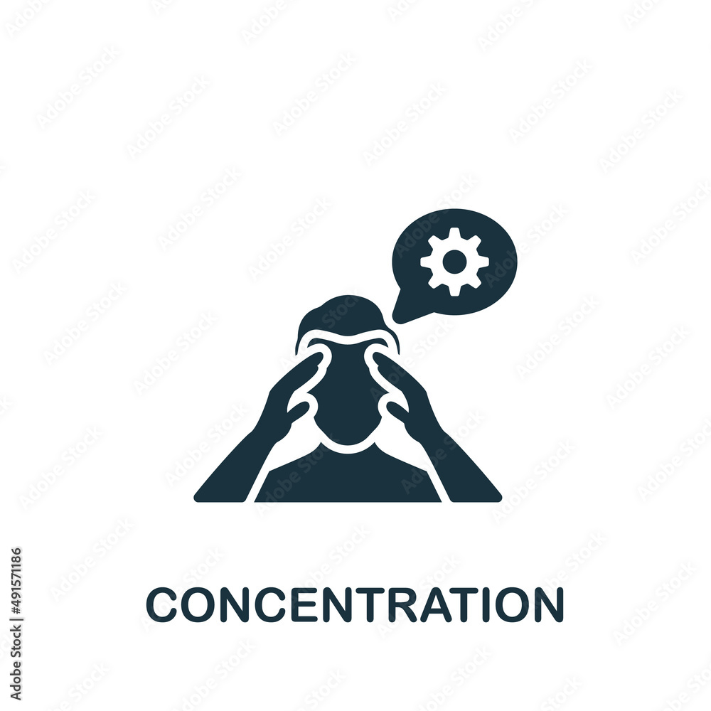 Concentration icon. Monochrome simple icon for templates, web design ...