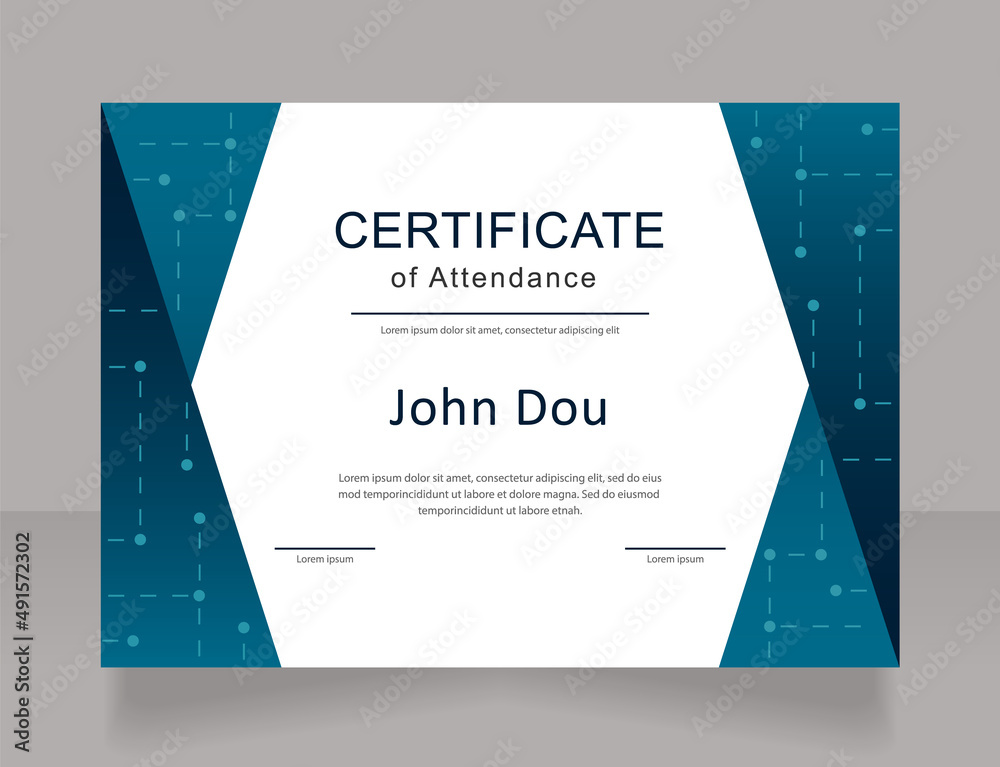 Technology school graduation certificate design template. Vector ...