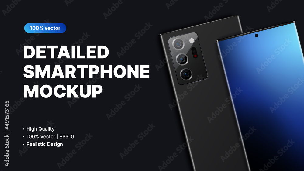 Landing Page Mockup for Smartphone Presentation. Detailed Device ...
