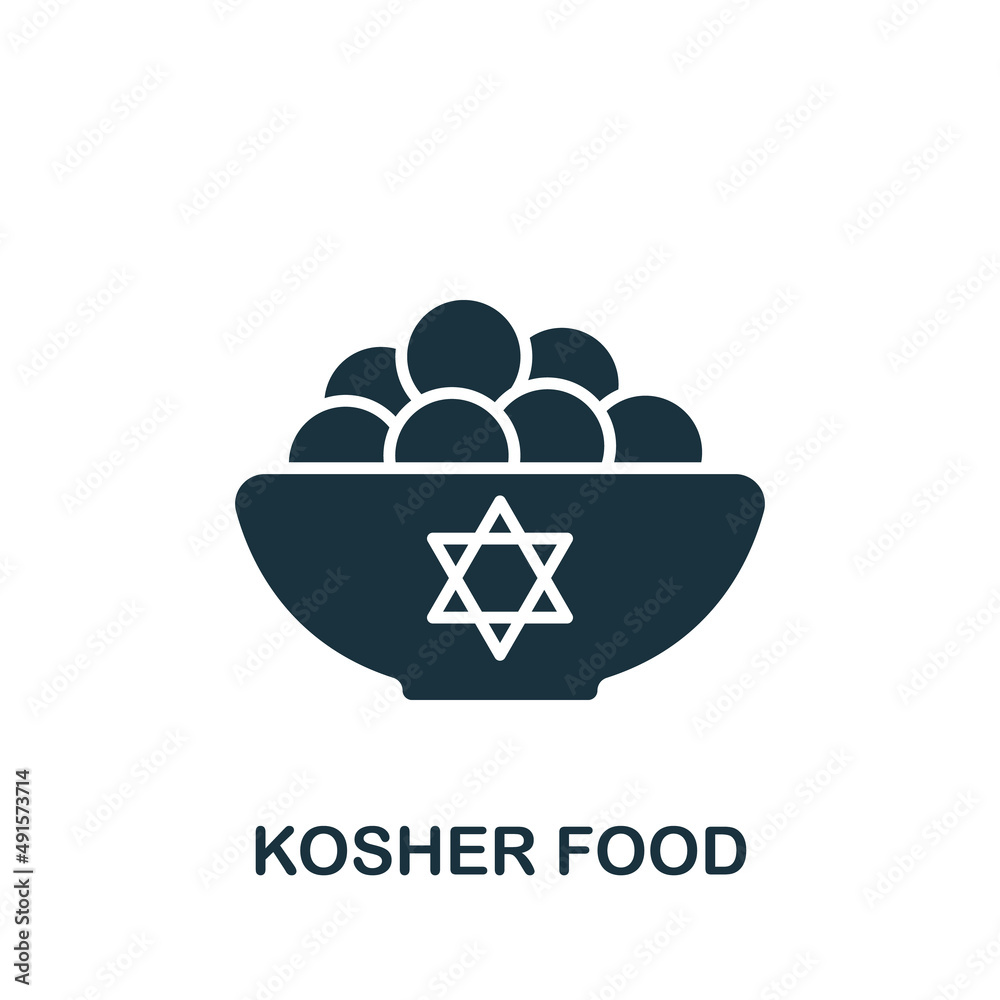 Kosher Food icon. Monochrome simple icon for templates, web design and ...