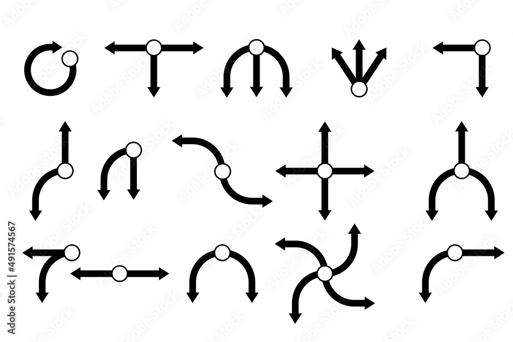 Collection of 15 vector arrows for infographics, cartography ...