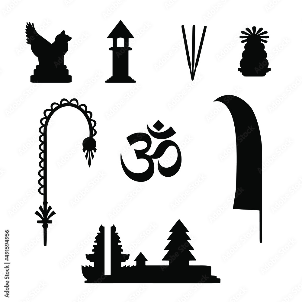 bali icon vector set isolated on white background Stock Vector | Adobe ...