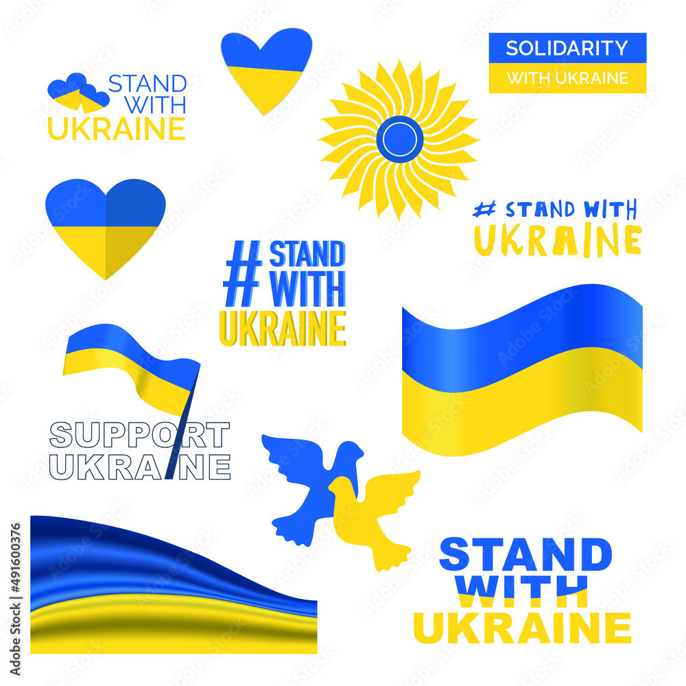 UKRAINIAN SYMBOL SET SUPPORT STOP WAR - ALL REVENUE FROM THE SALE OF ...